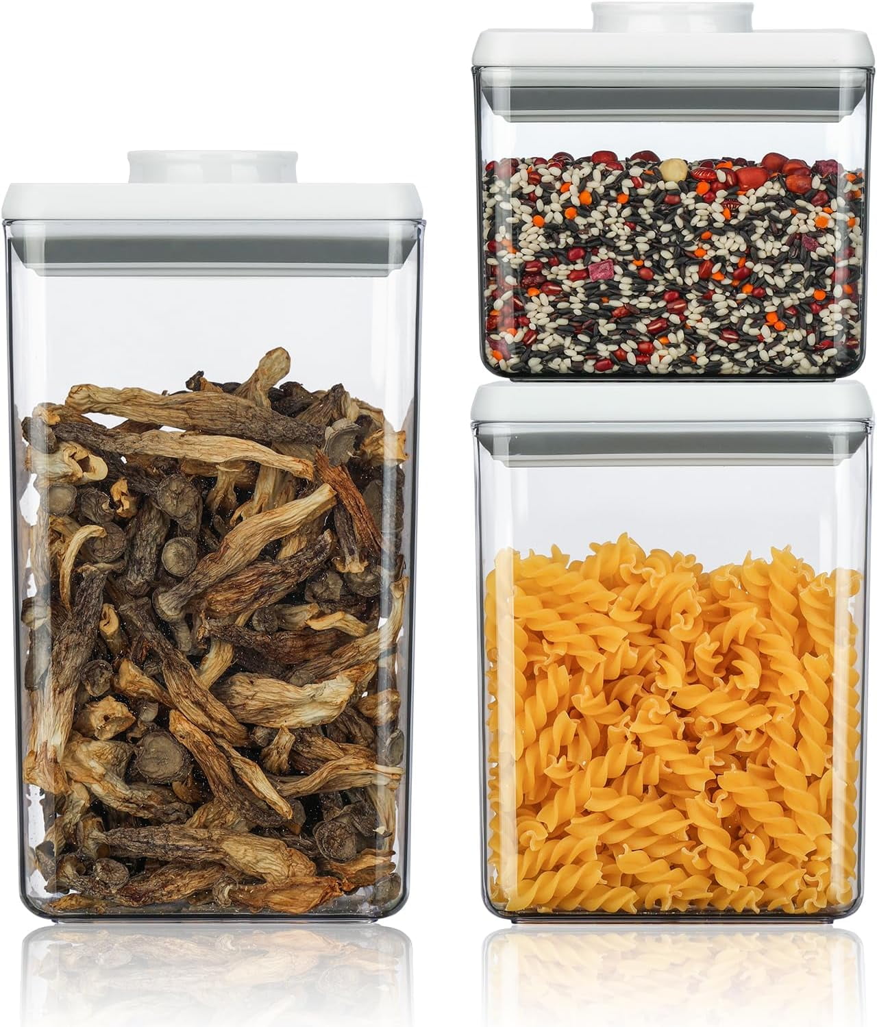 Food Airtight Containers storage with Lids 3 Pack (1800ml + 1200ml ...