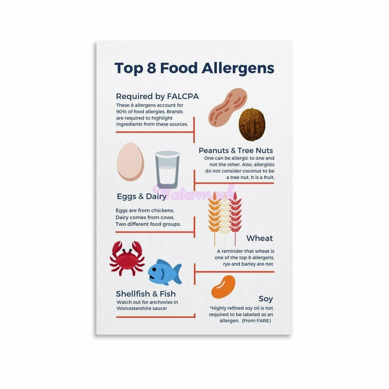 Food Allergy Aware Checklist Allergy Aware Food Allergen Poster (11 ...