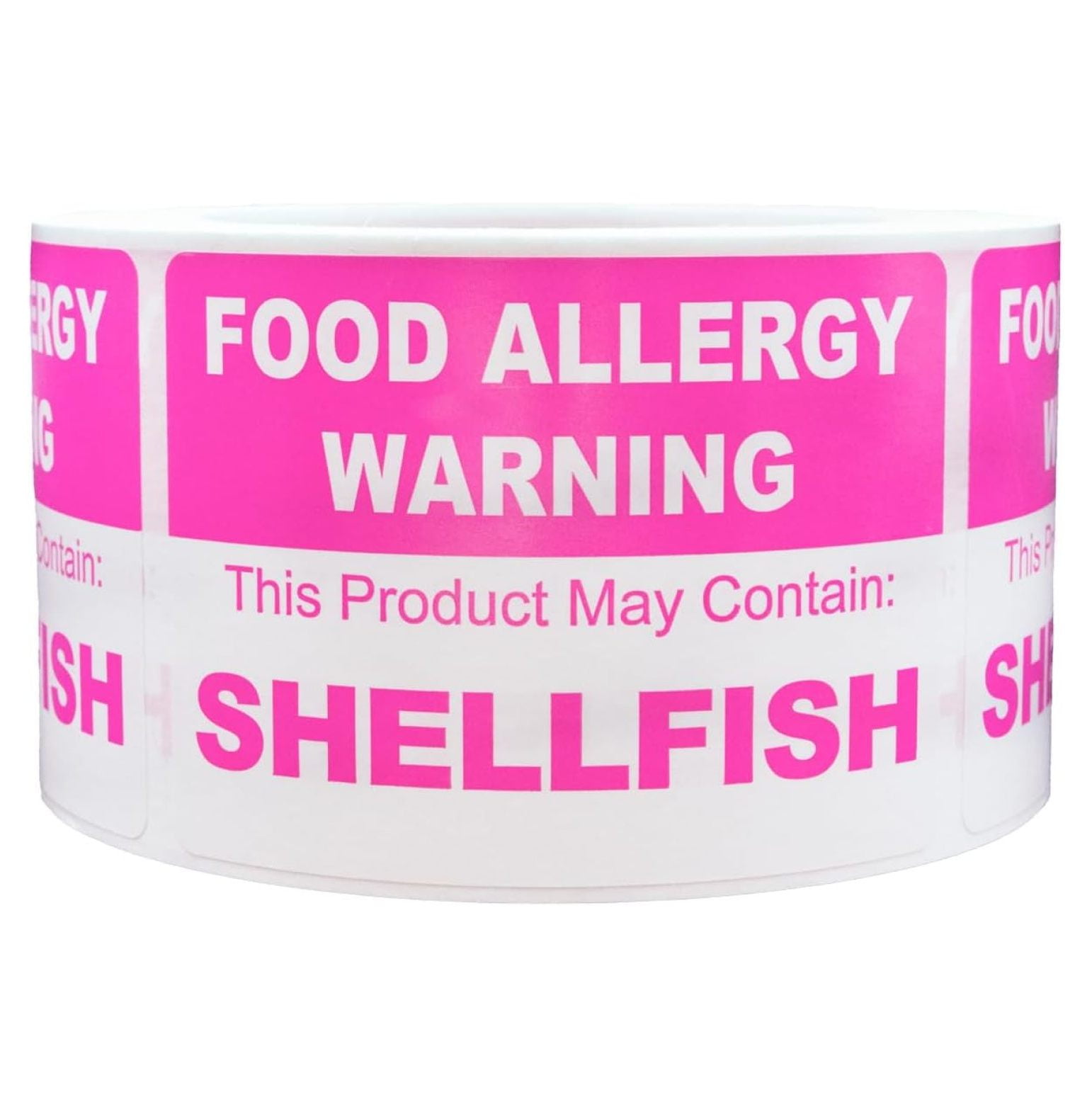 Food Allergy Warning Labels This Product May Contain Shellfish 2.5 x 3. ...