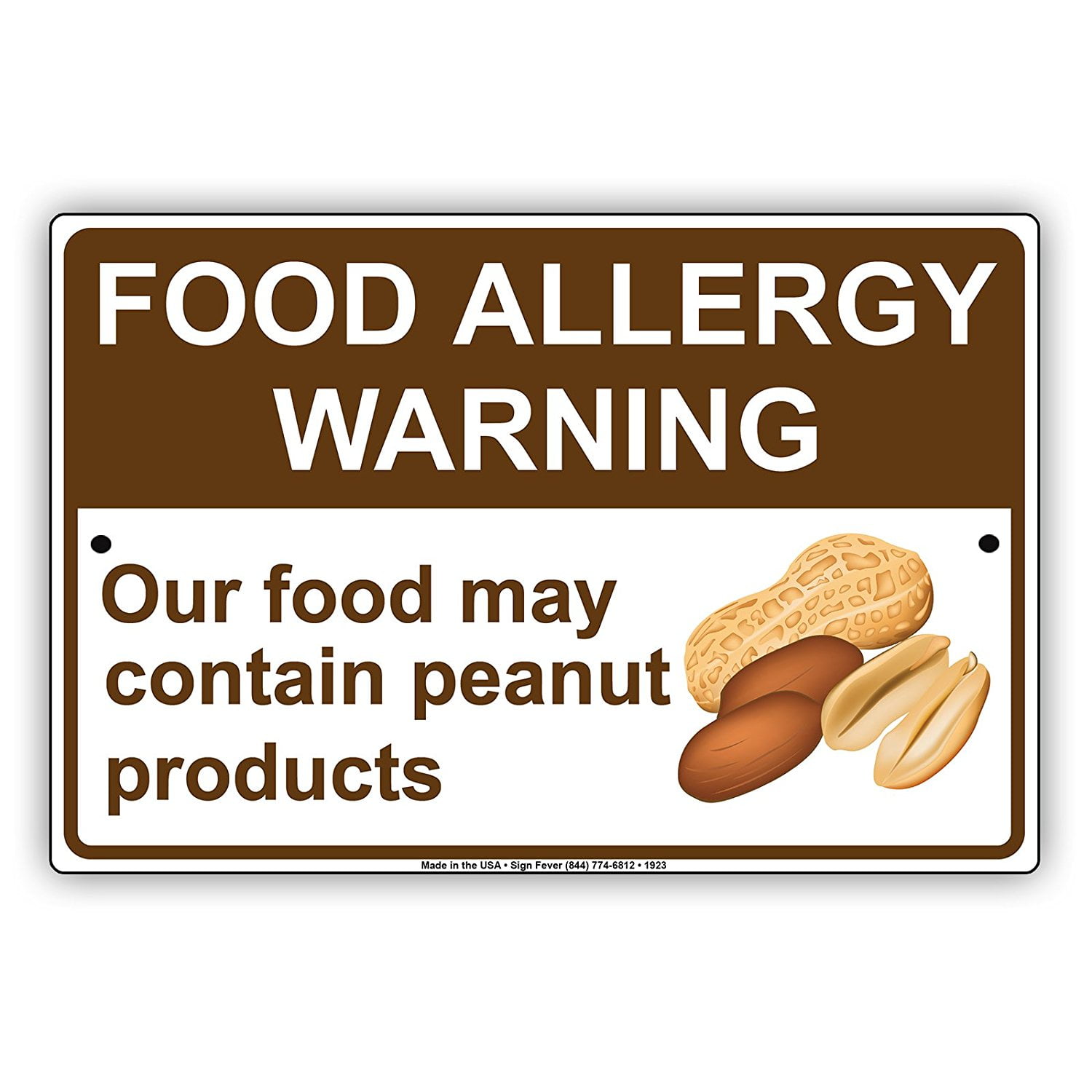 Food Allergy Warning Our Food May Contain Peanut Products Attention ...