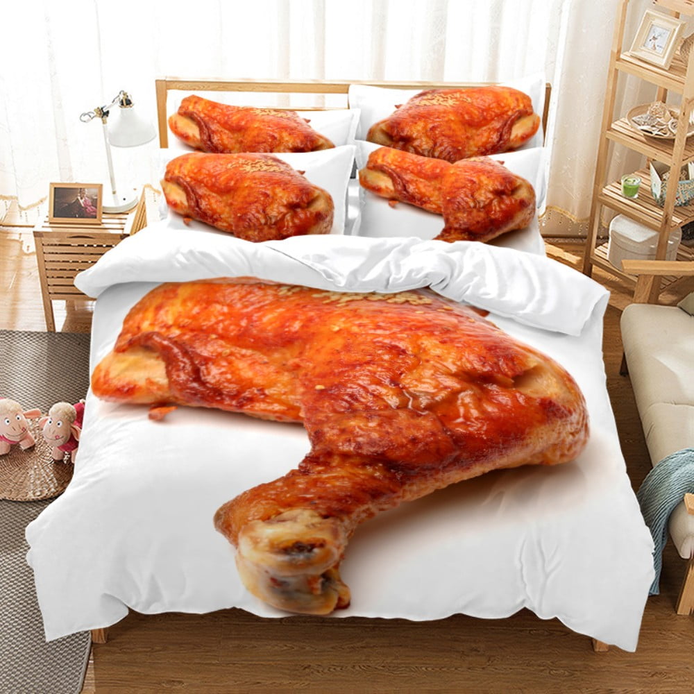 Food Beef 3D Fresh Meat Duvet Cover Delicious Seafood Sashimi Drumstick ...