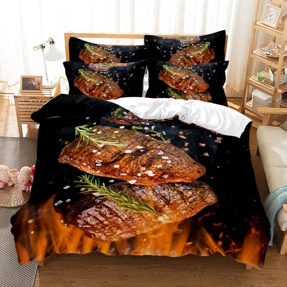 Food Beef Bedding Set 3D Fresh Meat Duvet Cover King/ Size Delicious ...