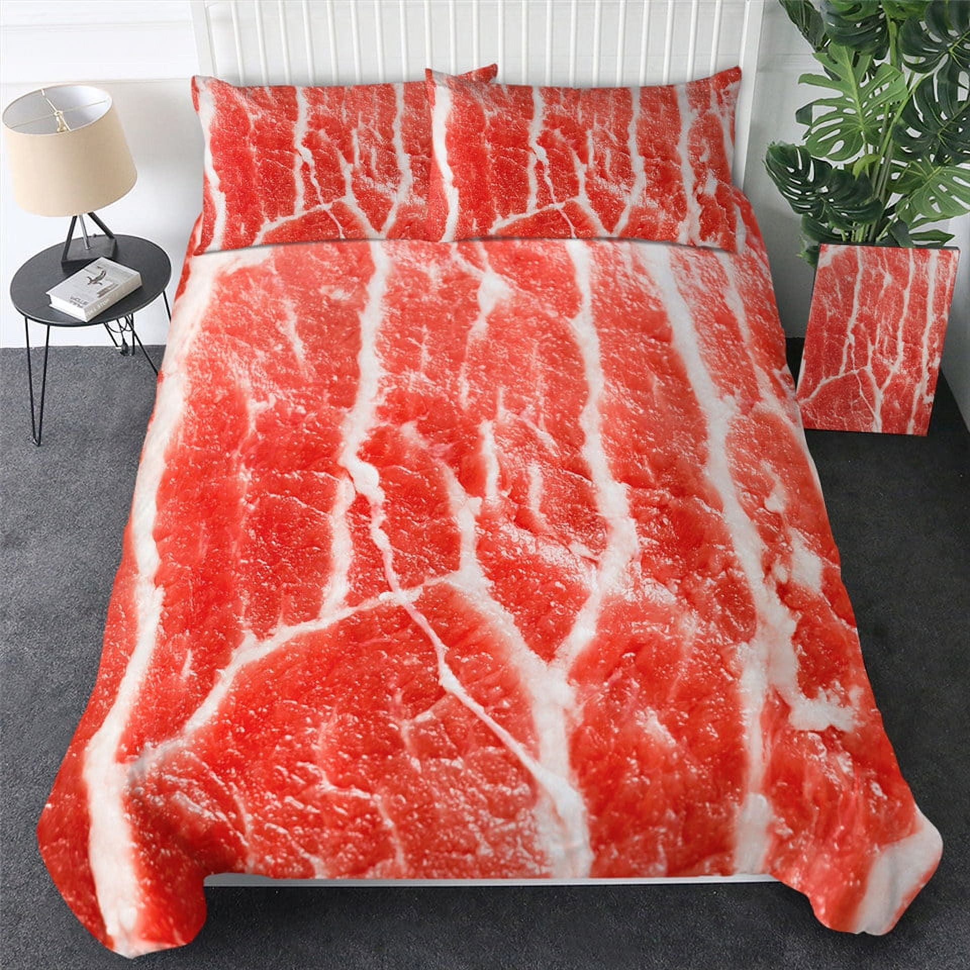 Food Beef Bedding Set 3D Fresh Meat Duvet Cover King/ Size Delicious ...