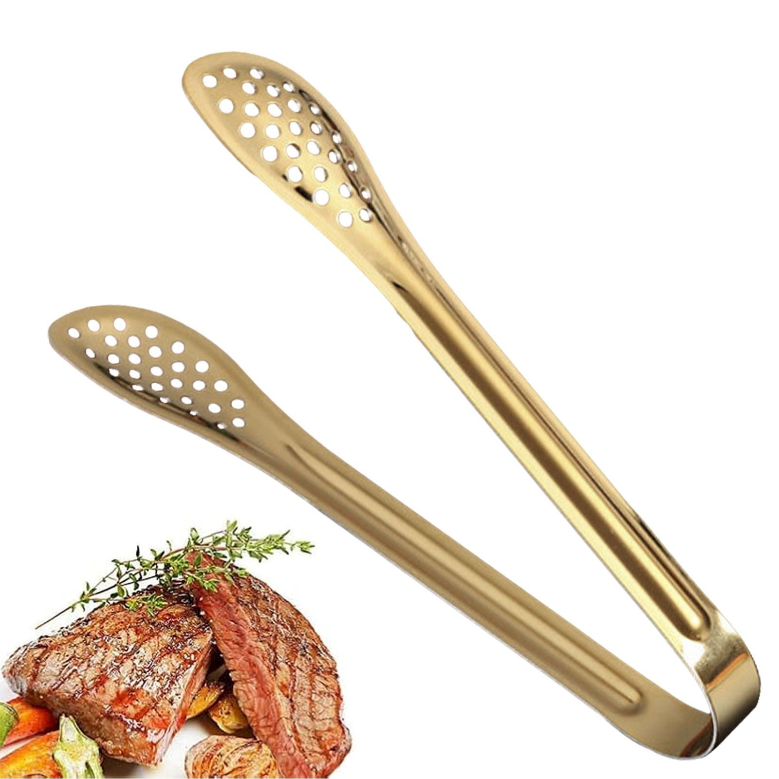 Food Clips Kitchen Clip Gold Stainless Mini Service Tongs 6 Inch Tongs ...