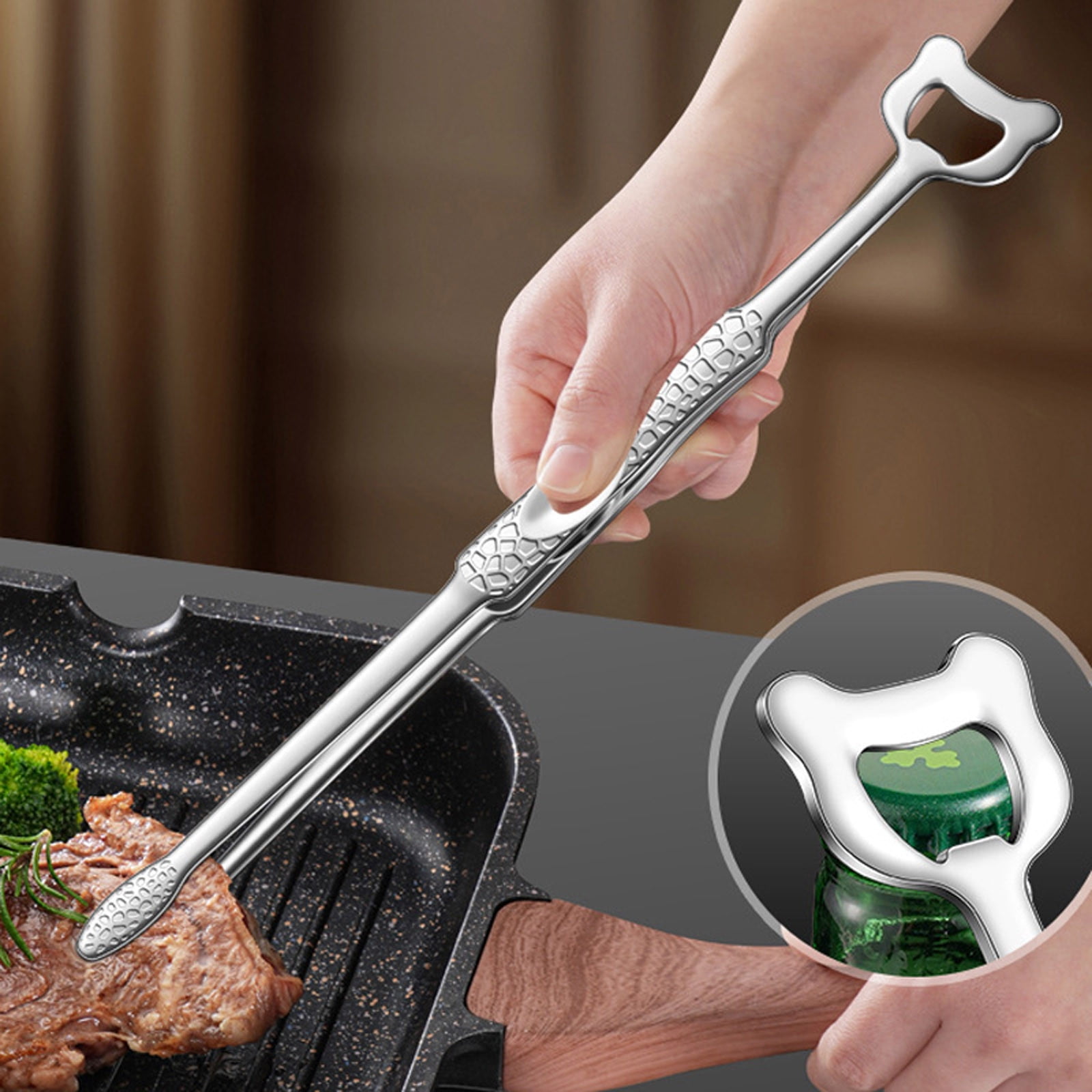 Food Clips Stainless Steel Kitchen Tongs Metal Tongs with Non- Comfort ...