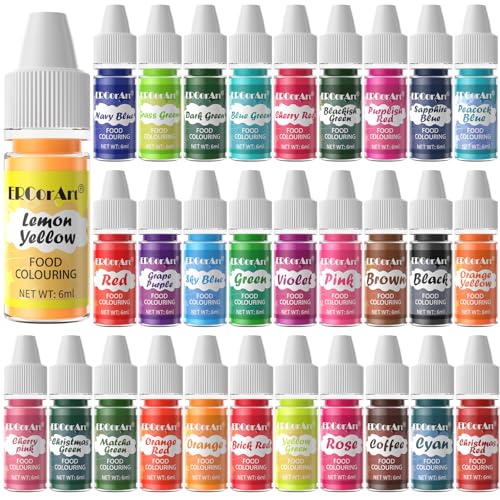 Food Coloring - 30 Colors Food Coloring Liquid, Natural Vibrant Food ...