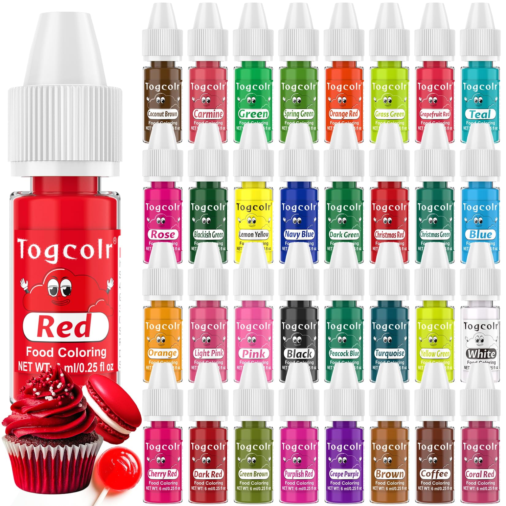 Food Coloring Liquid - DEF29 33 Colors Food Grade Food Dye, Colorful ...
