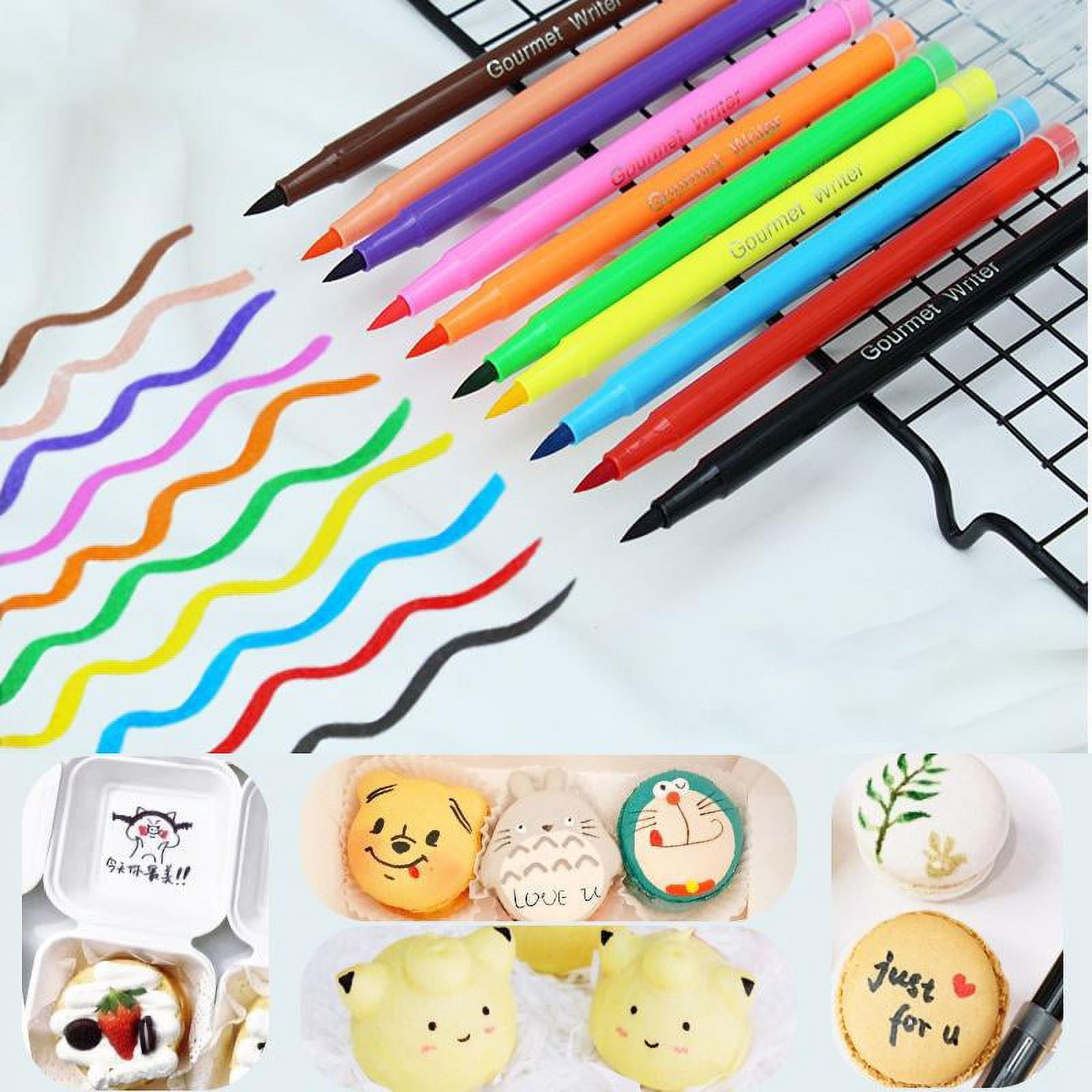 Food Coloring Marker Pens, 10Pcs Food Grade Edible Markers Food Writers ...