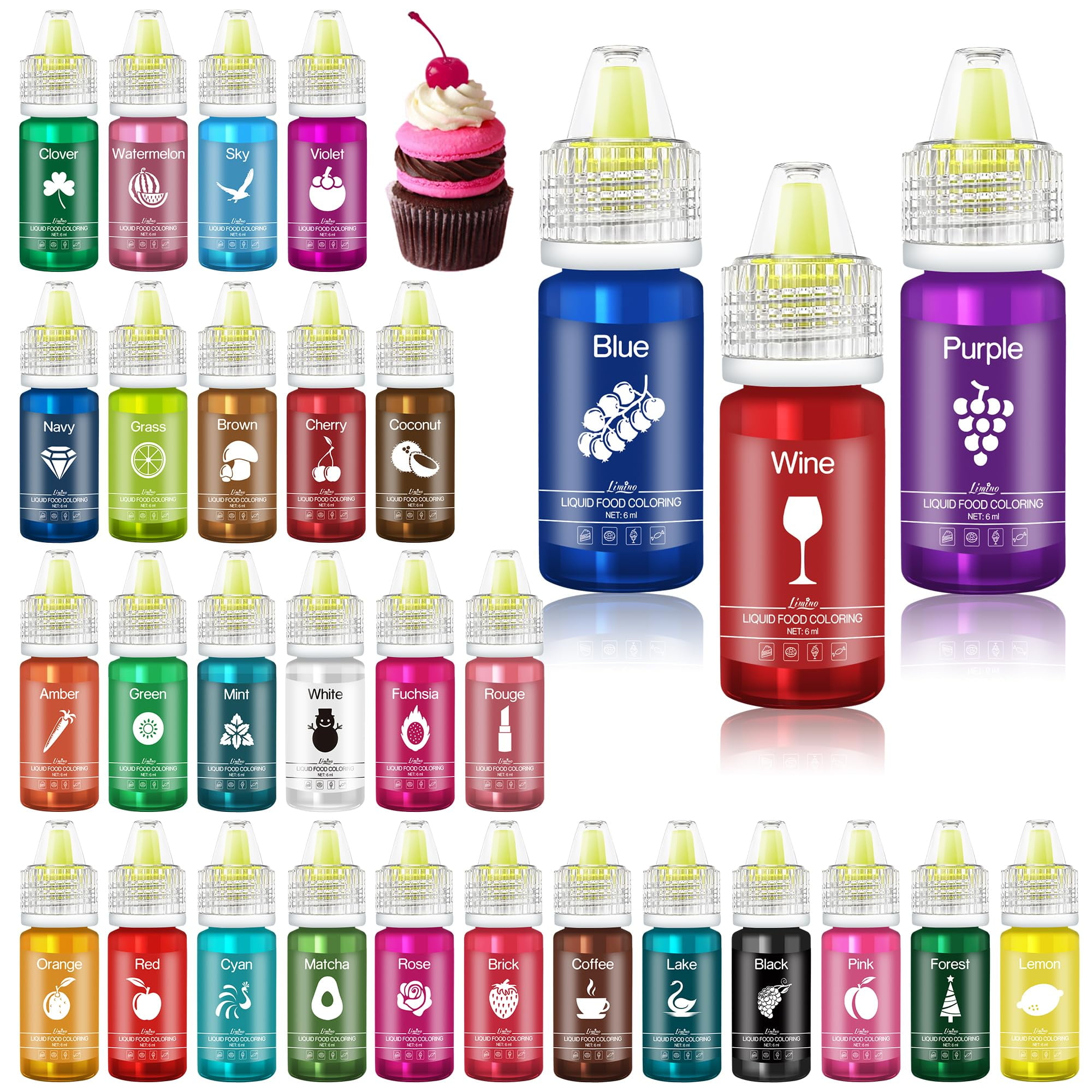 Food Coloring -TRDN 30 Vivid Colors Food Coloring Set Cake Decorating ...