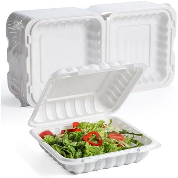 Food Containers 8 Inch 34 oz 55 Pack - Shrink Wrap BPA Free Mineral ...