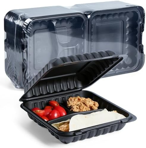 Food Containers Mineral Filled PP Plastic - 55 Pack 8x8 34 oz BPA Free ...
