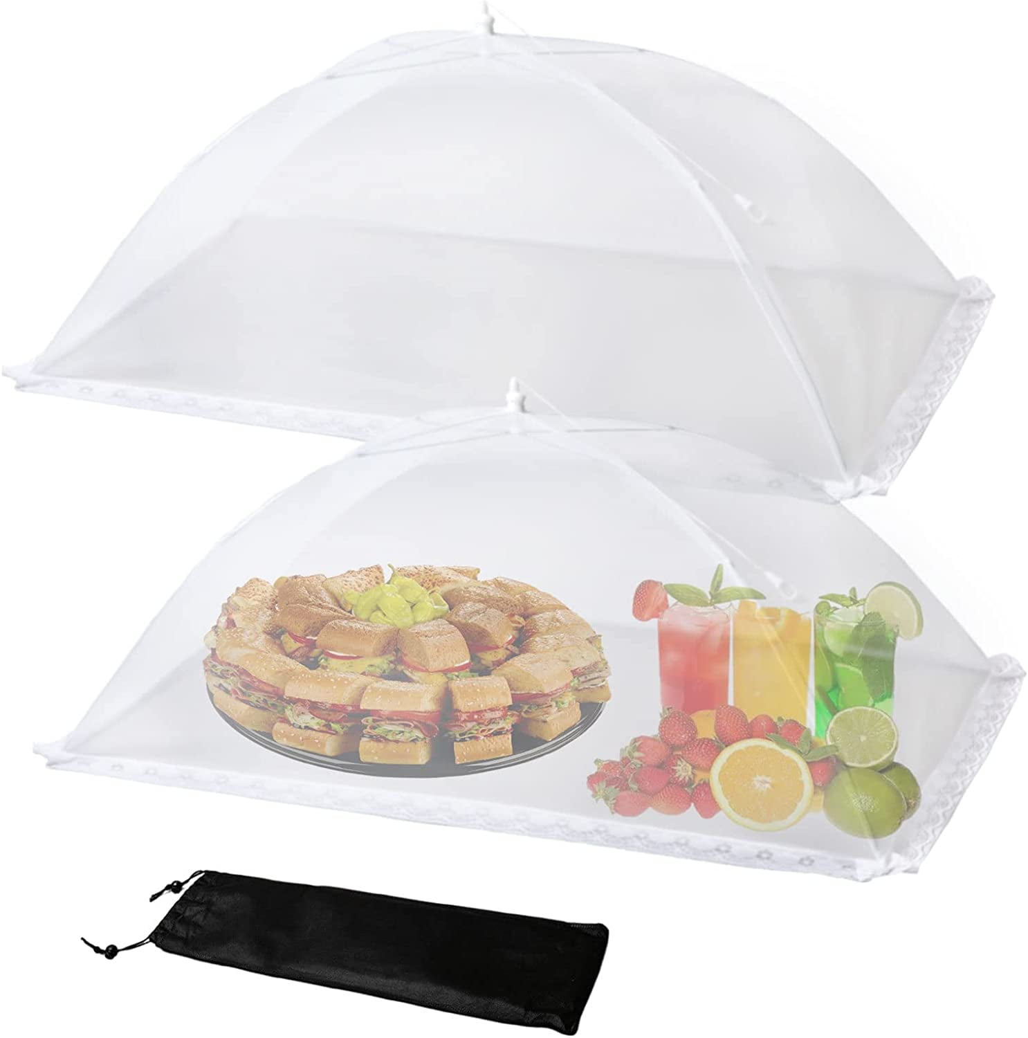 Food Covers Food Tent for Outside Mesh to Keep Bugs away, 2 Extra Large Size (40” x 24 ...