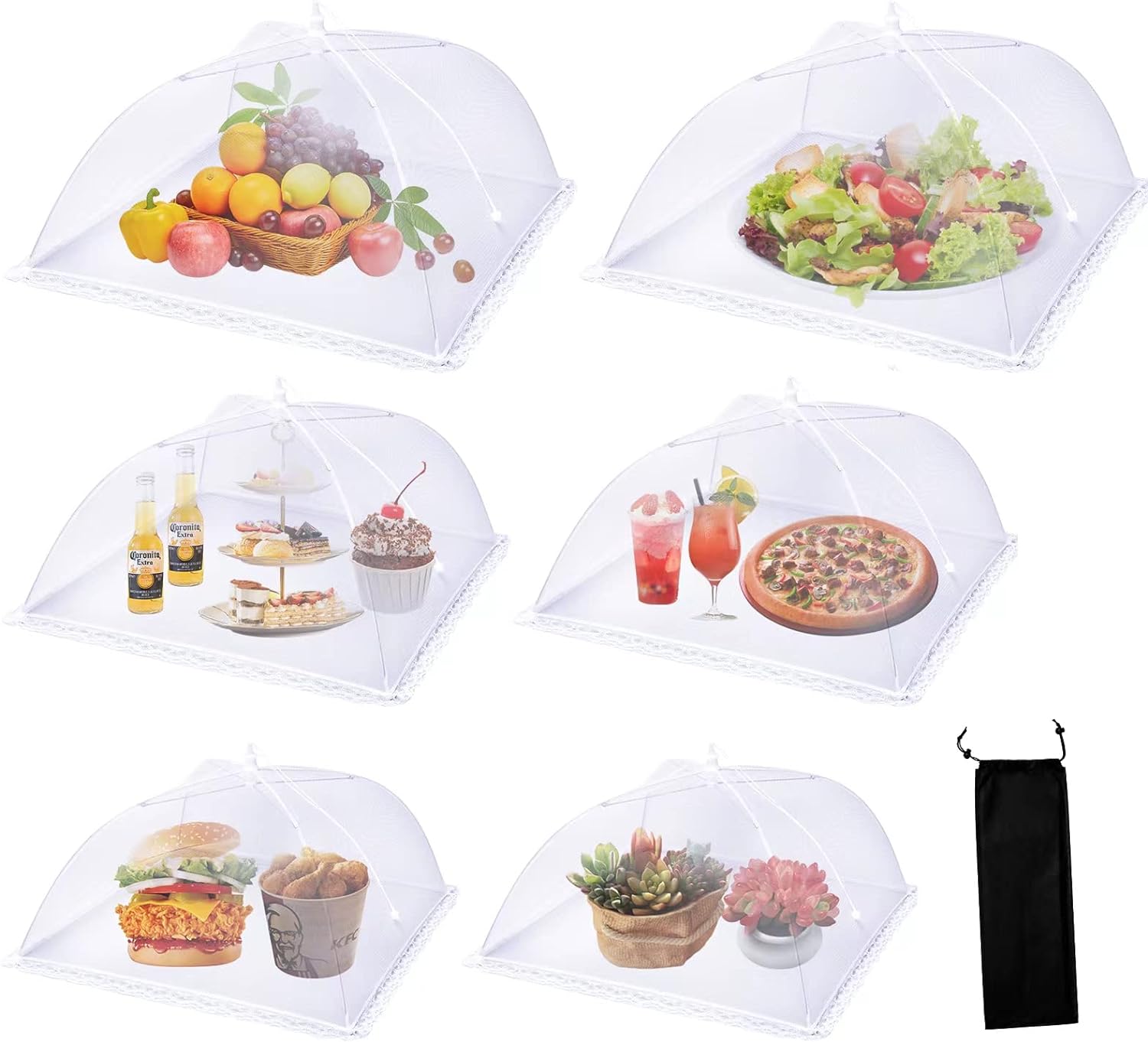 Food Covers Food Tent for Outside Mesh to Keep Bugs away, 6 Pack Mix ...