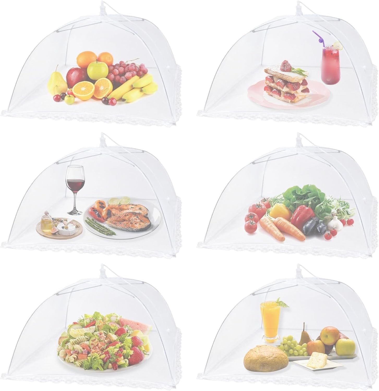 Food Covers for Outdoors,6 Pack Pop-up Mesh Food Tents Food Covers to ...