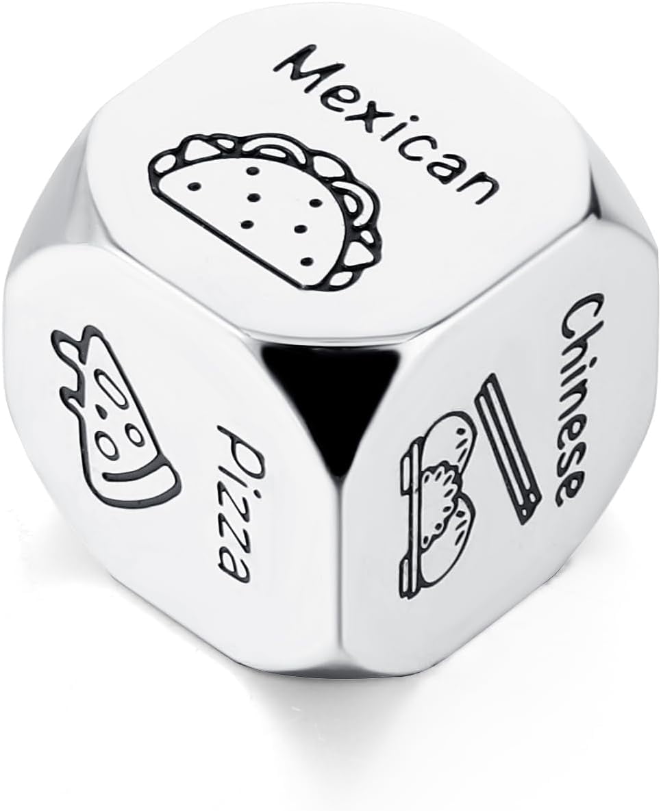 Food Decision Dice, Stainless Steel Food Decider Dice, Date Night Dice ...