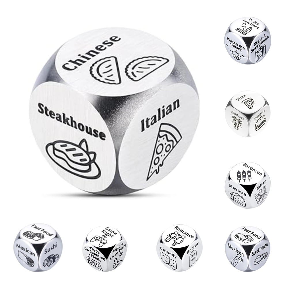 Couples Date Night Gifts Food Decision Dice For Couples - Metal Dinner ...