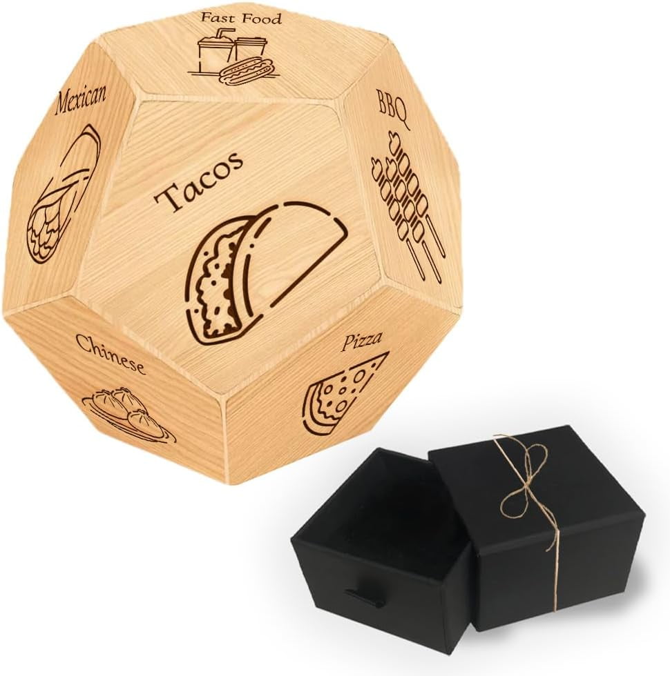 Food Decision Dice Wooden Decision Sieve with Velvet Packing Pouches ...