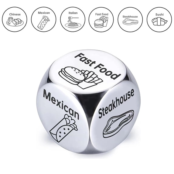 Food Decisions Dice Gifts Metal Multi-sided Dice Game Match Board Game ...
