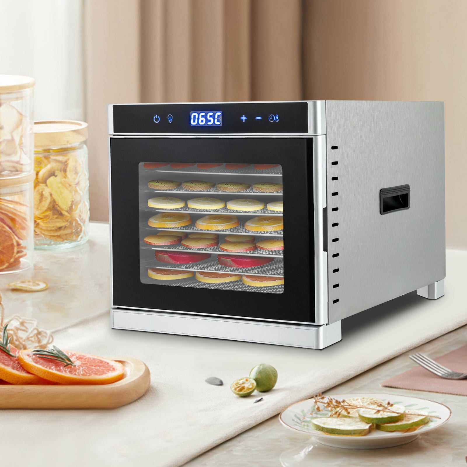 Food Dehydrator 8-Tray, Stainless Steel with LED Screen, Adjustable ...