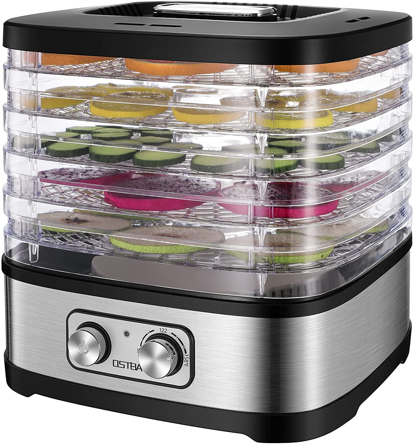 Food Dehydrator for Food and Jerky Fruits Herbs Veggies Temperature ...