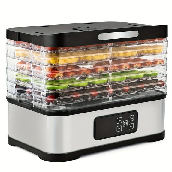 Food Dehydrator For Jerky, 5 BPA-Free Stackable Trays, Adjustable ...