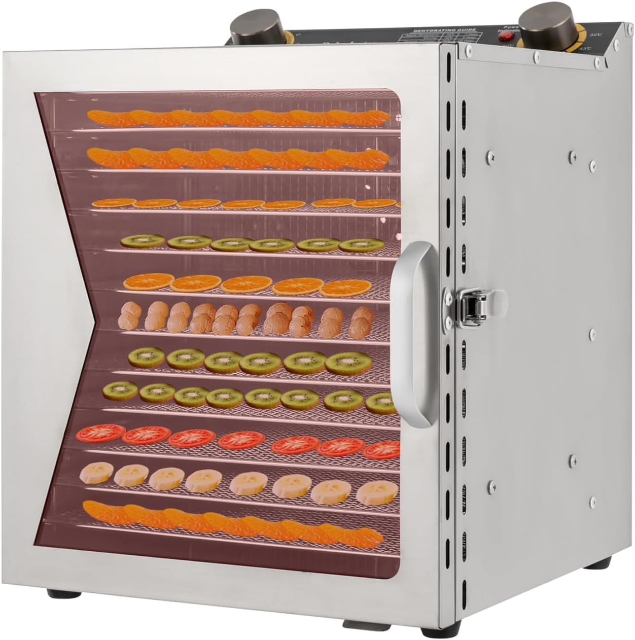 Food Dehydrator for Jerky 12 Stainless Steel Trays, 800W Food ...