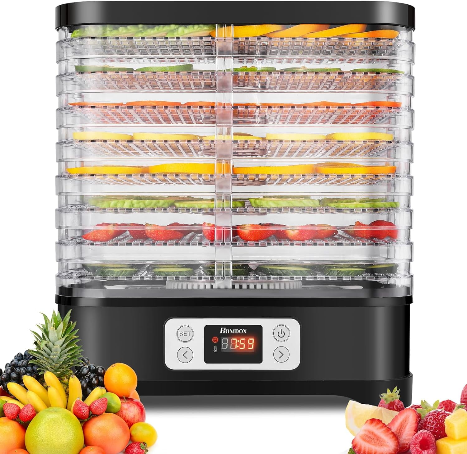 Food Dehydrator Machine Electric 400W 8 Trays, Dehydrators for Food and ...