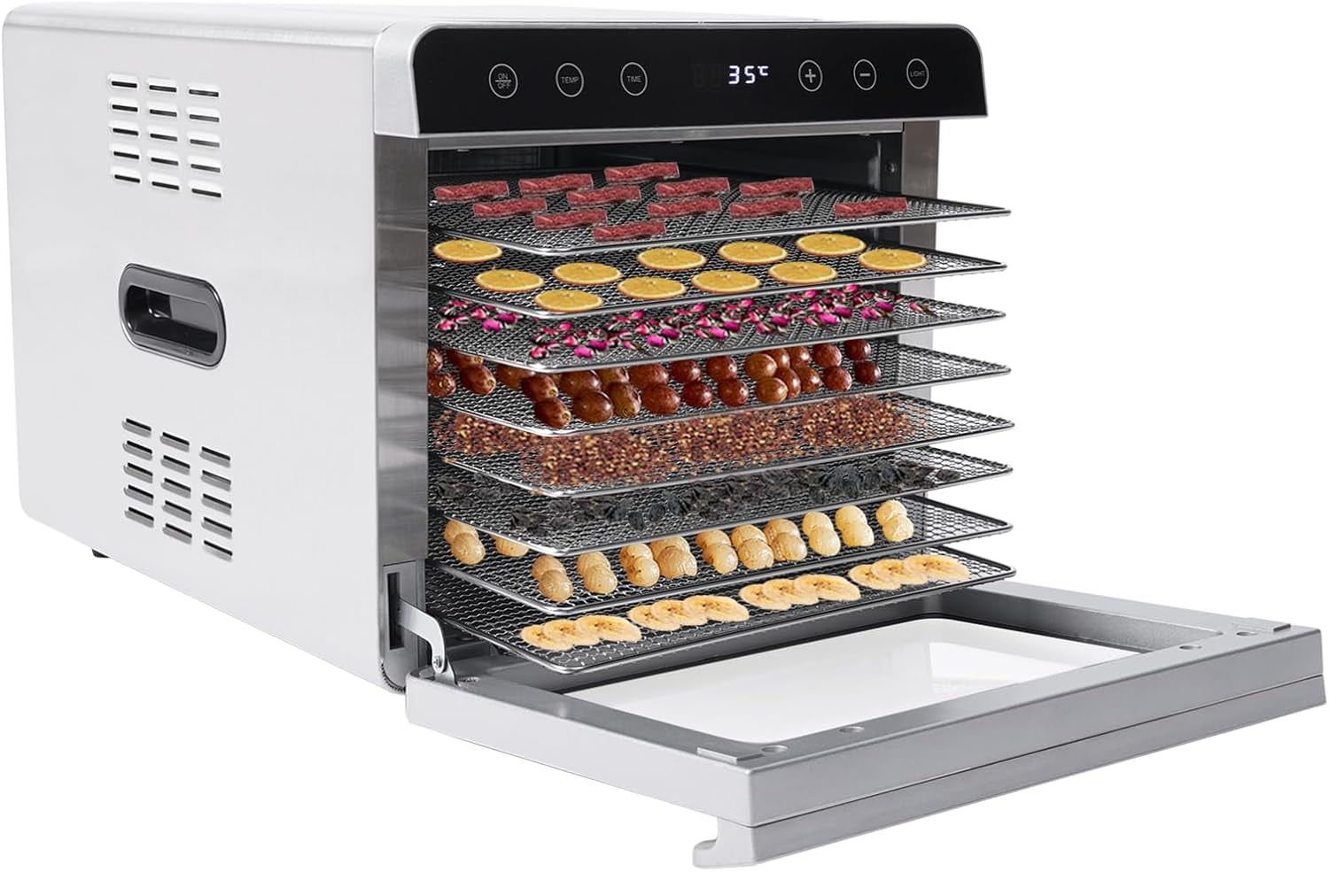 Food Dehydrator,Stainless Steel Fruit and Meat Dryer,Kitchen Food ...