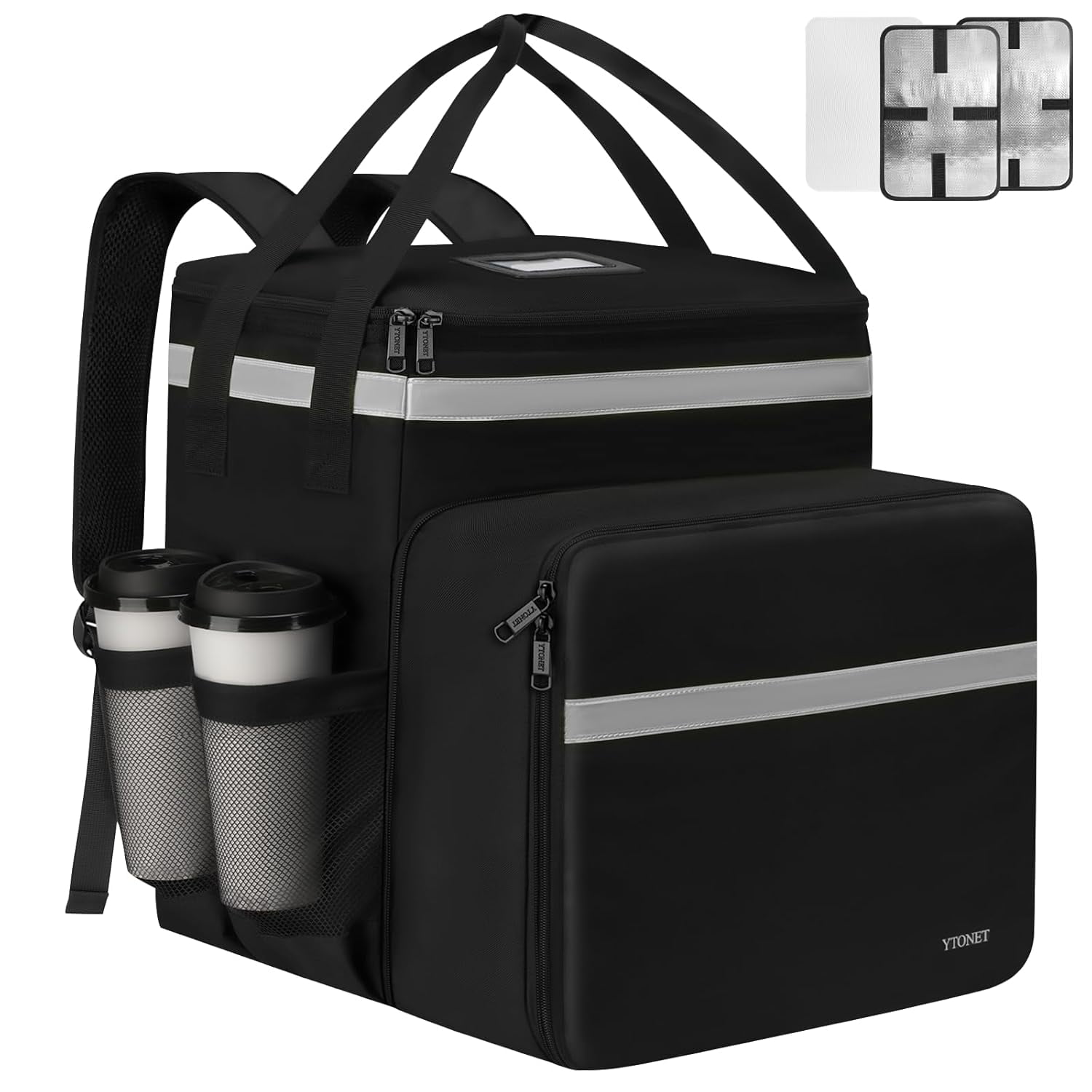 Food Delivery Backpack with 7 Cup Holders, Extra Large Insulated ...