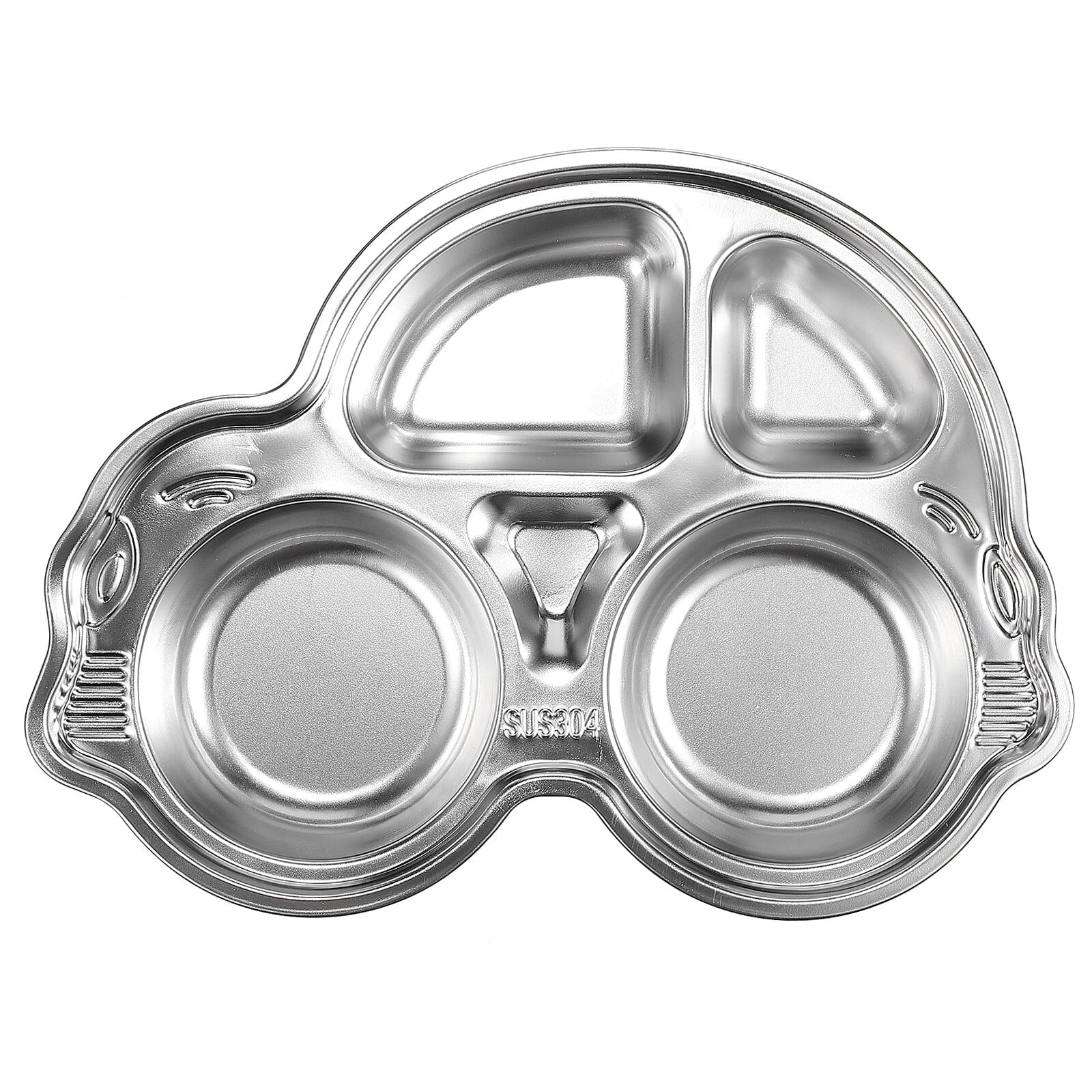 Food Divided Tray, Stainless Steel Divided Plate Kids Cartoon Separated ...