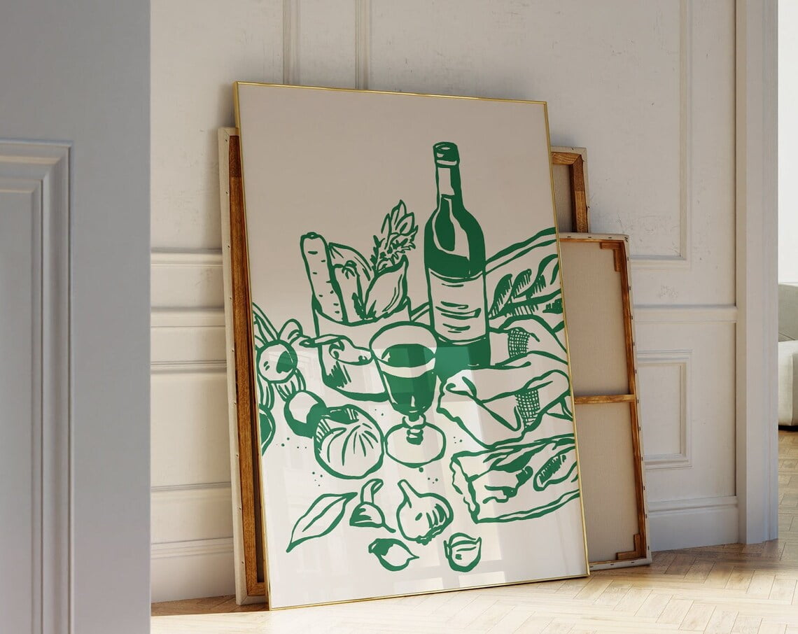 Food & Drink Print, , Aesthetic Kitchen Decor, Food And Drink Wall Art ...