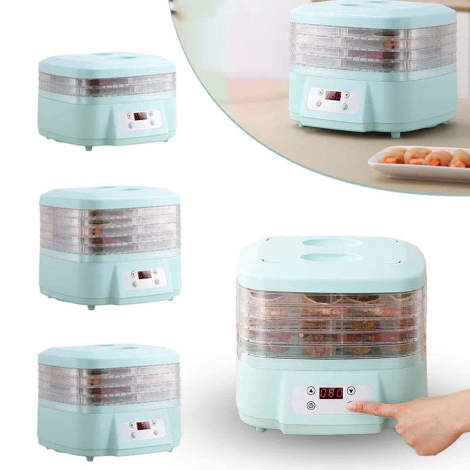 Food Dryer Machine for Home for Candy, 360° Airflow Food Dehydrator ...