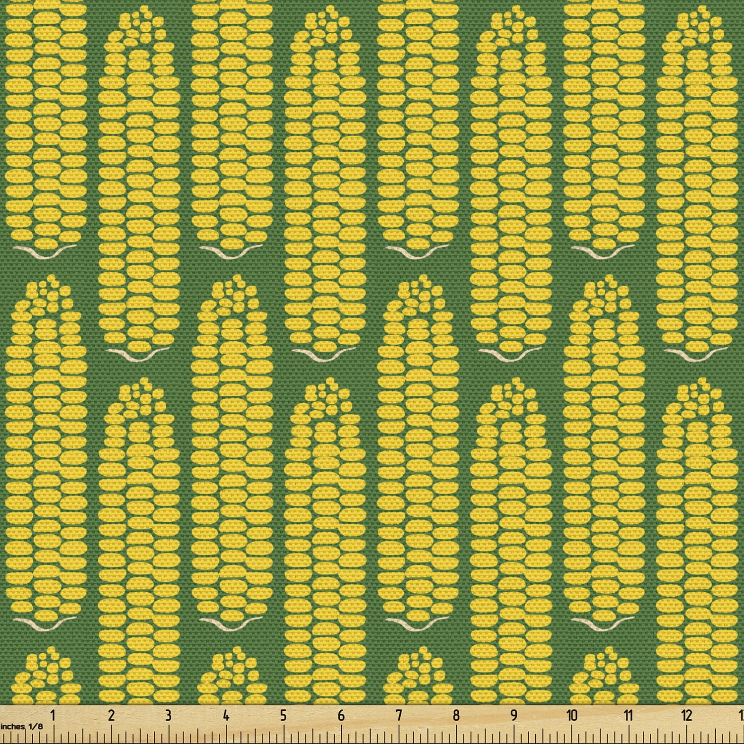 Ambesonne Food Fabric by the Yard Upholstery, Geometric Style Corns ...