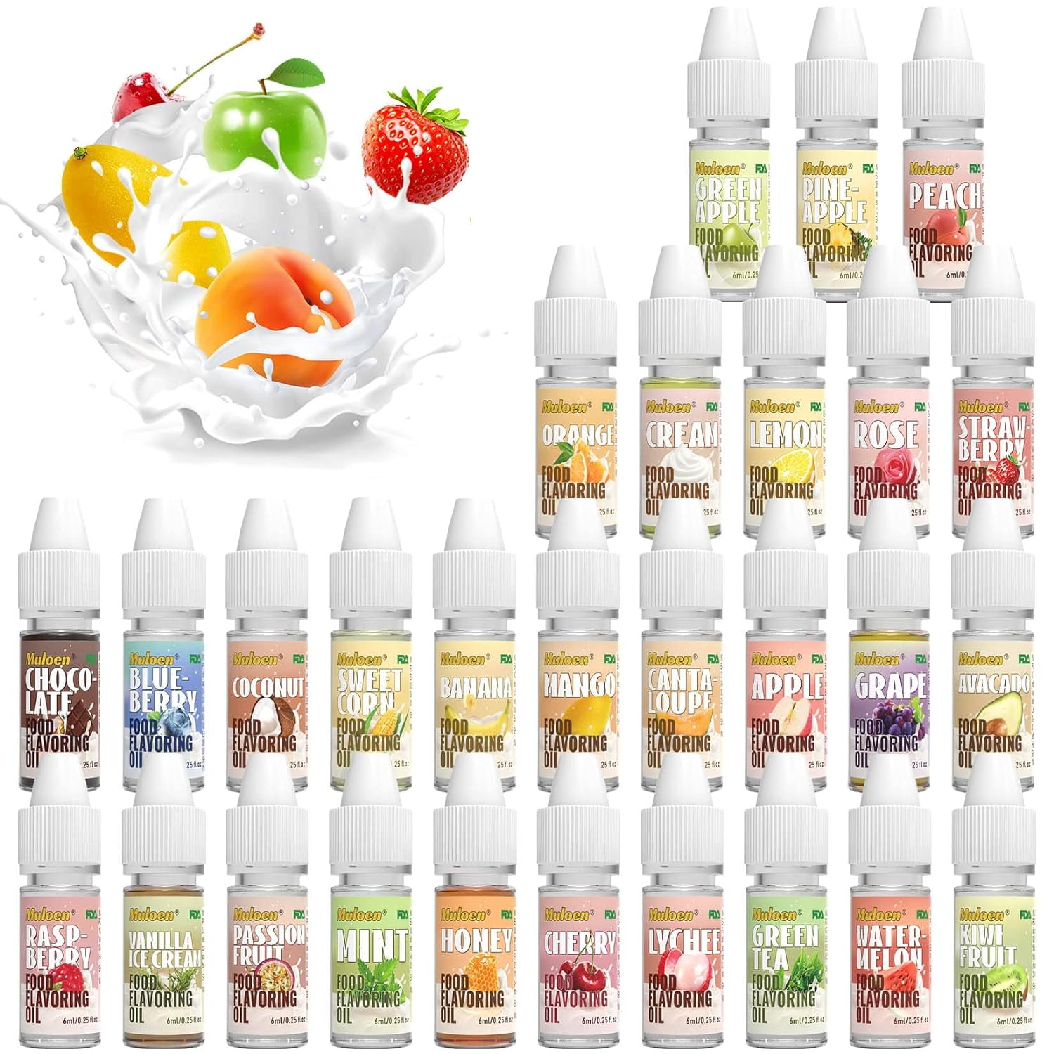 Food Flavoring Oil, 28 Flavors 100% Pure Natural Extract Liquid Oil ...