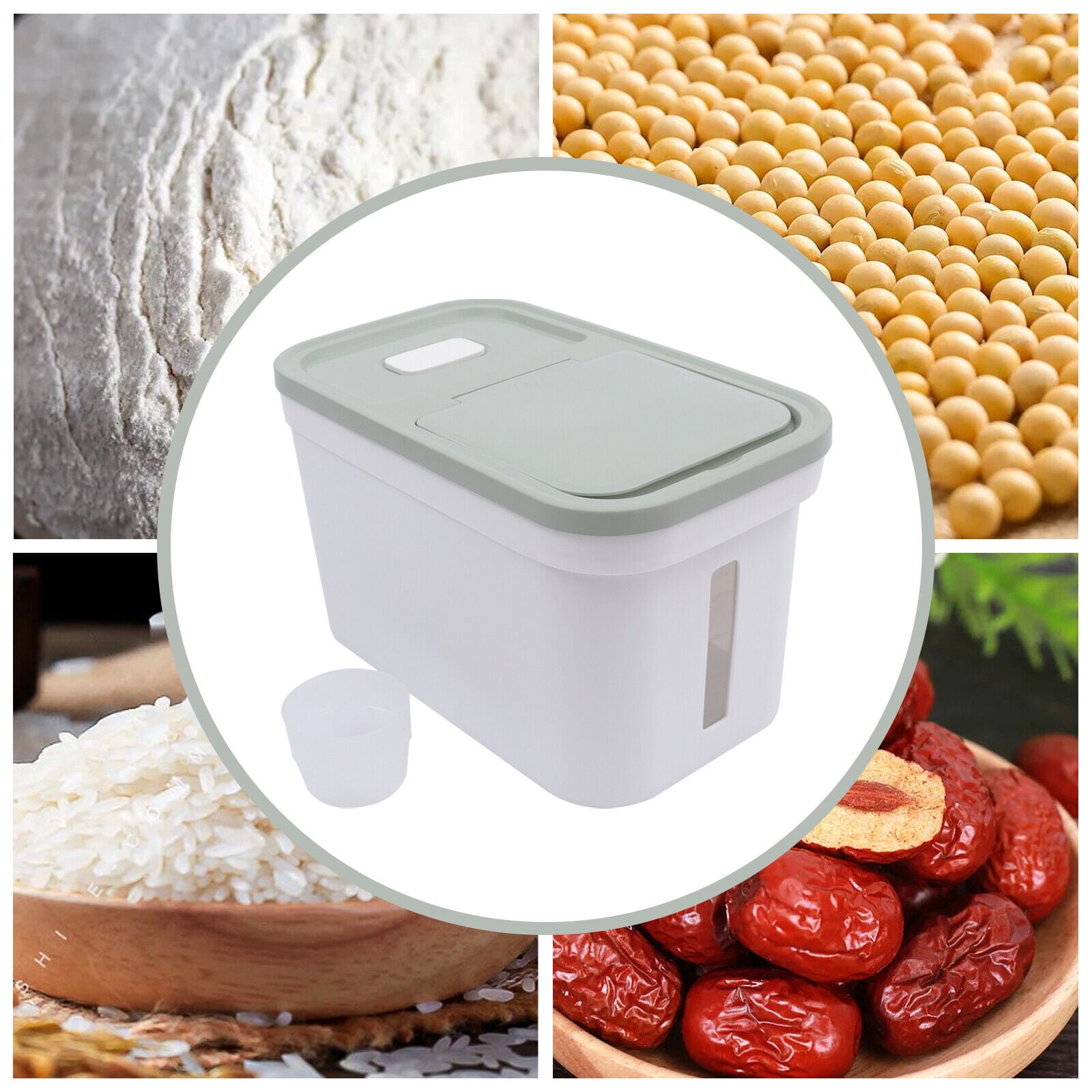 Food Flour Airtight Box Rice Dispenser 10kg Large Rice Storage ...