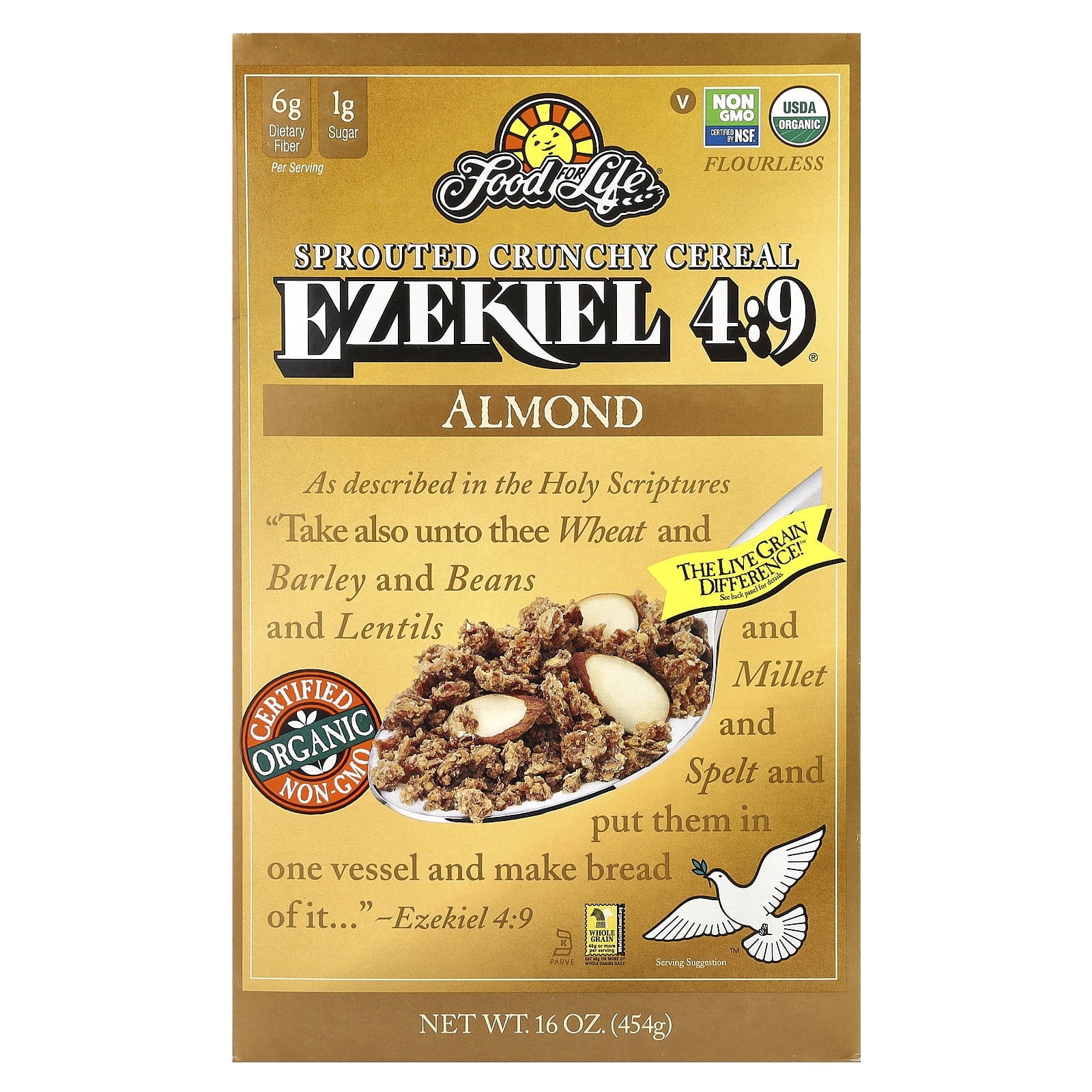 Food For Life Organic Ezekiel 4:9 Sprouted Whole Grain Cereal, 16 oz ...