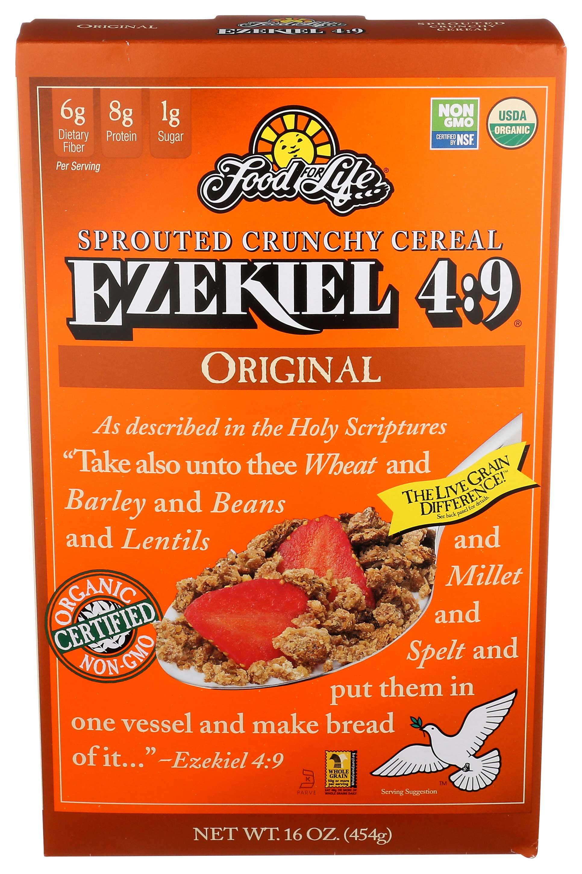 Food For Life Ezekiel 4:9 Organic Sprouted Whole Grain Cereal, Original ...