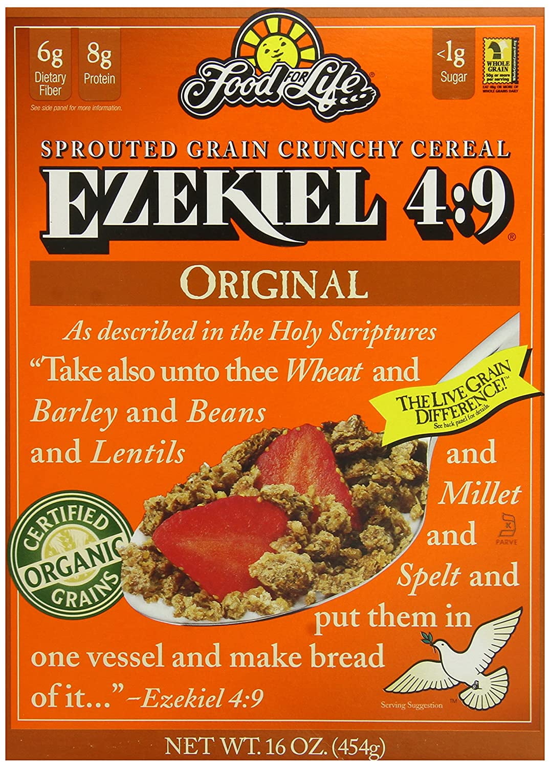 Food For Life Ezekiel 4:9 Organic Sprouted Whole Grain Cereal, Original ...