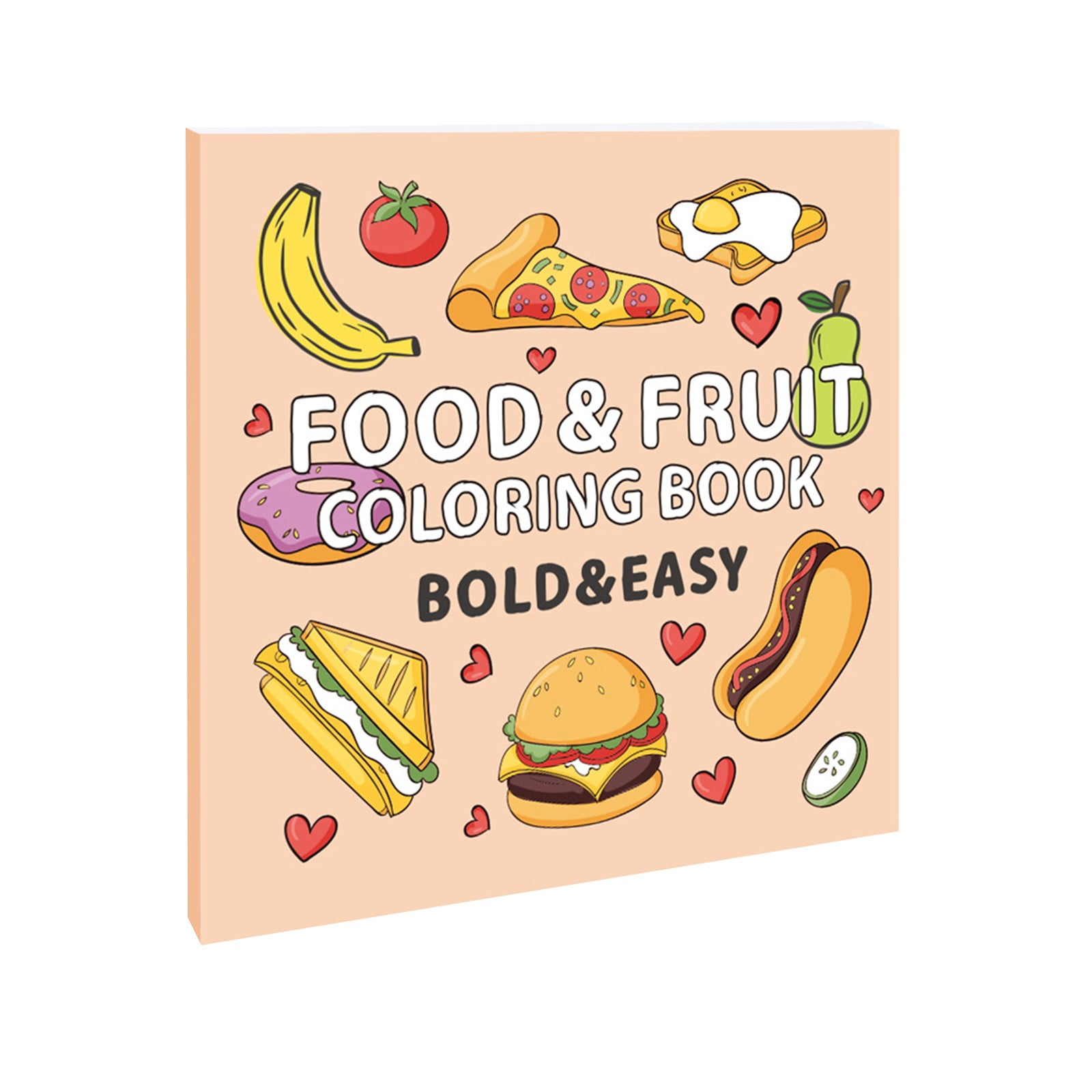 Food & Fruit Coloring Book: Bold & Easy Designs for Kids (Bold & Easy ...