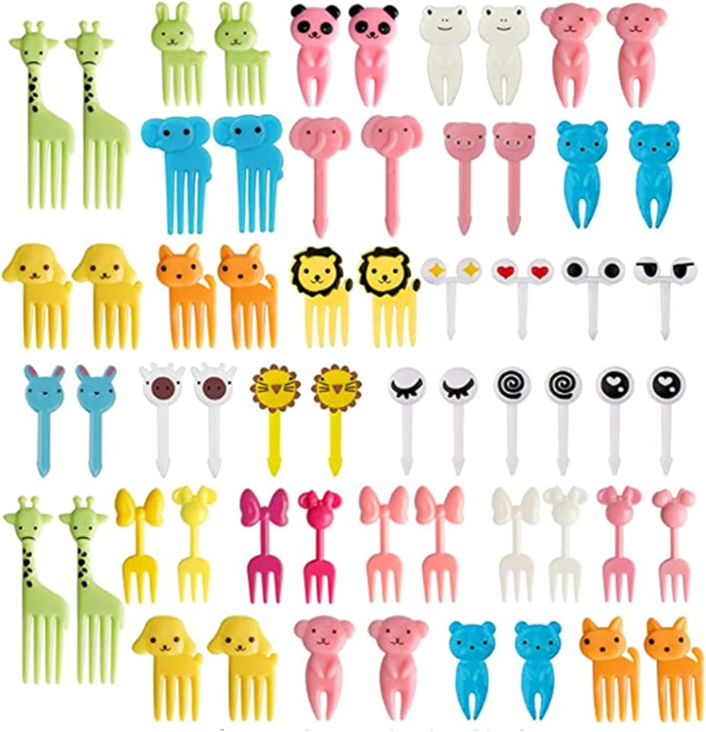 Food Fruit Forks Picks For, 50Pcs Mini Cute Animals Bento Food ...