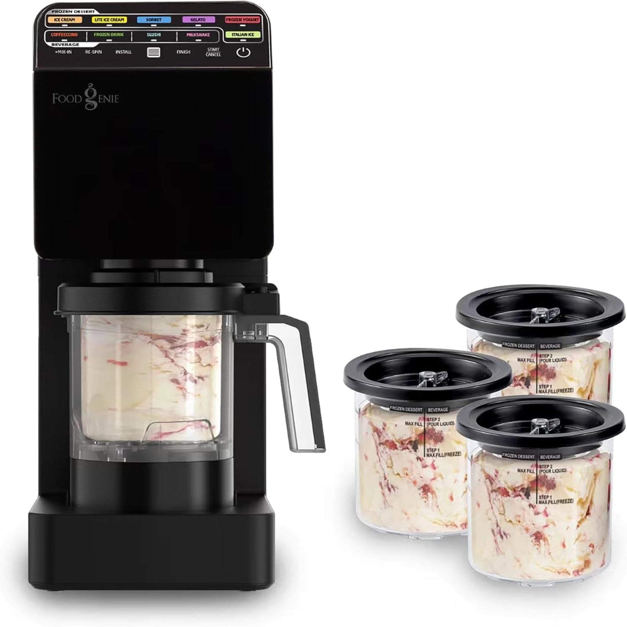 Food Genie: Dessert Station - Black - 11-In-1 Ice Cream & Frozen Treat ...
