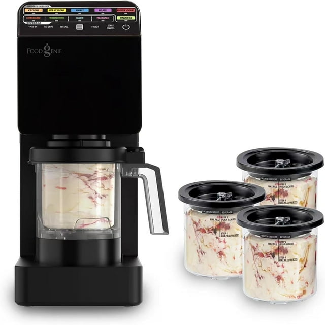 Food Genie: Dessert Station - Black - 11-In-1 Ice Cream & Frozen Treat ...