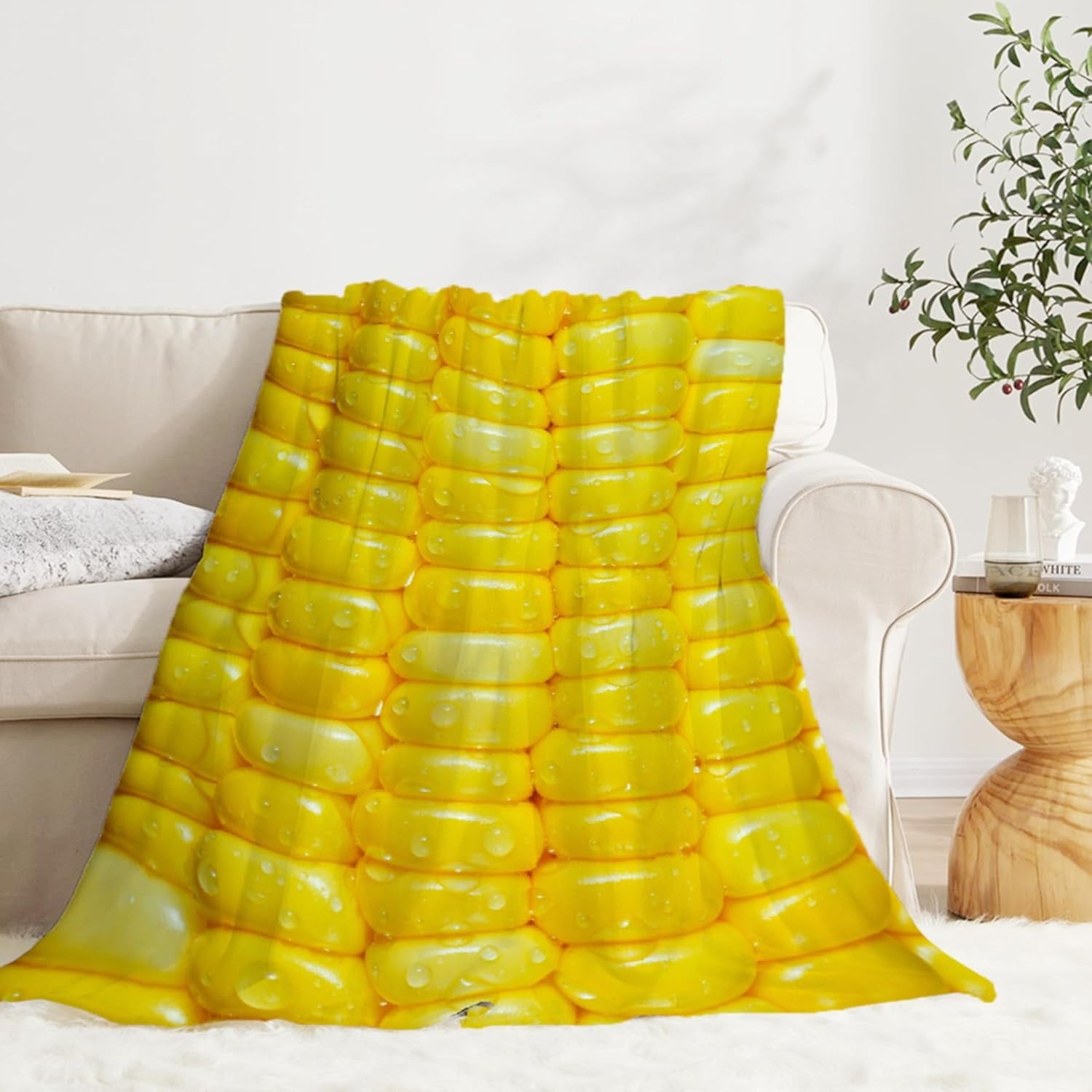 Food Golden Corn Blanket Super Soft Funny Throw Blanket Warm and ...