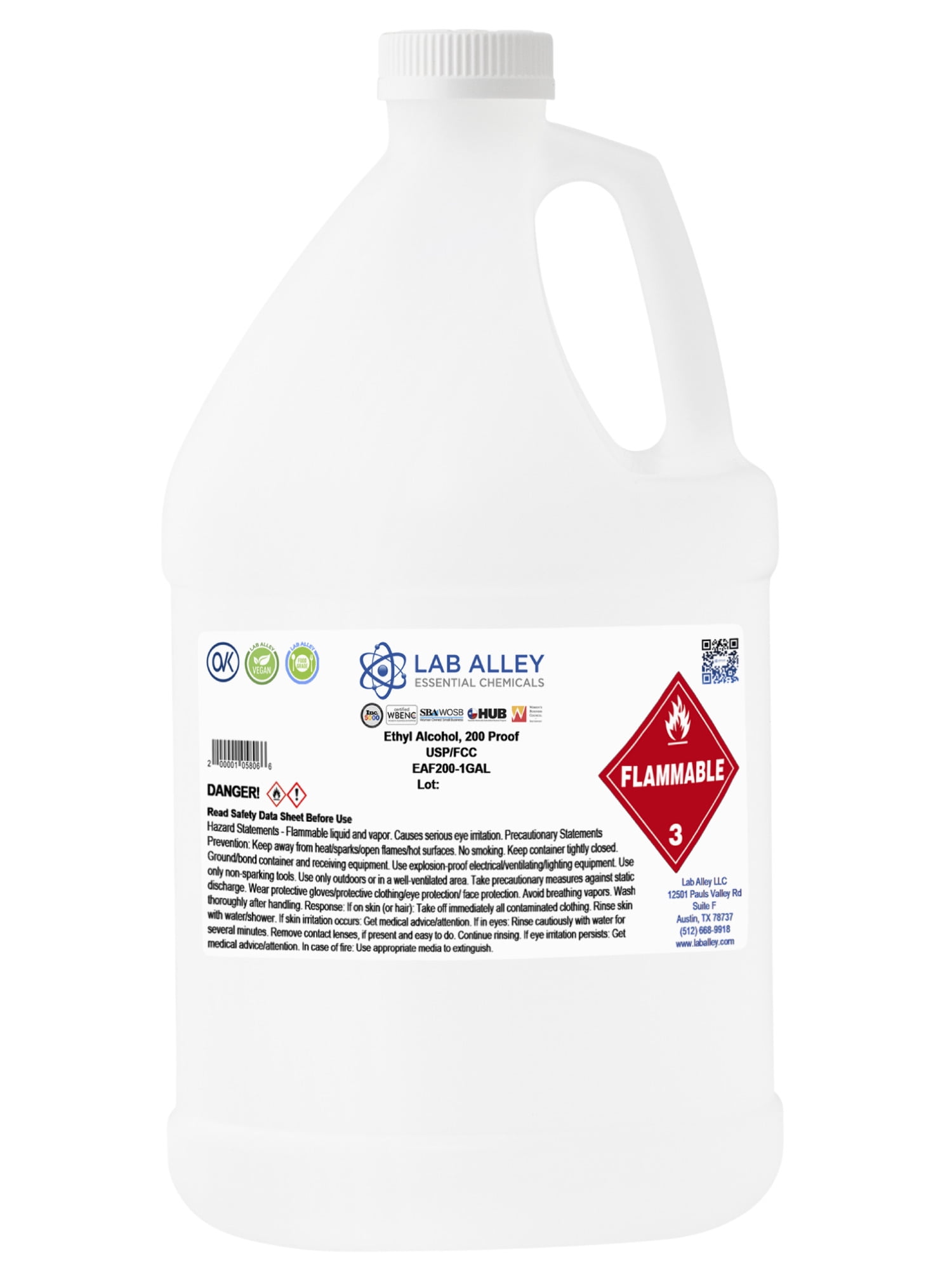 LAB ALLEY Food Grade Ethanol, 200 Proof, Purity for Food Synthesis and ...