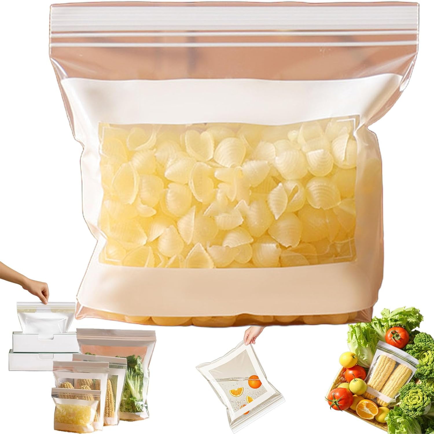 Food Grade Fresh-Keeping Bags, Food Storage Bags, Reusable Clear ...