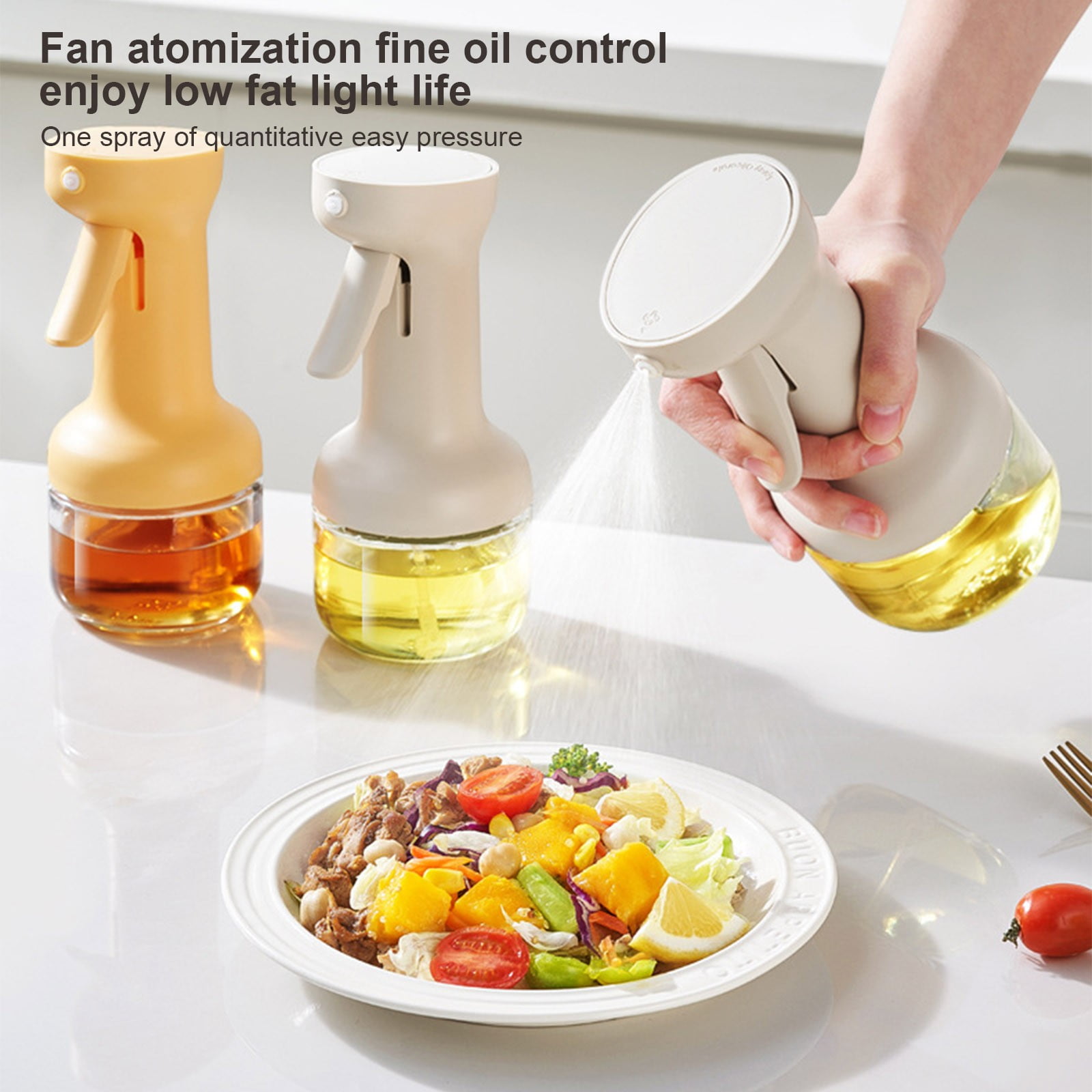 Food Grade Glass Oil Bottle, Kitchen Oil Spray Bottle, 8oz Capacity ...