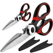 LIVINGO 2 Pack Multi-Purpose Kitchen Scissors, 9.25" Stainless Steel ...