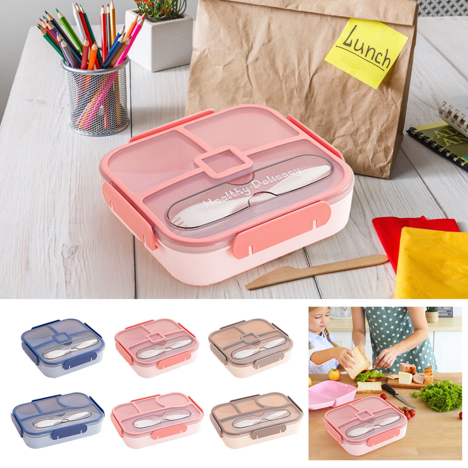 Food Grade Lunch Box, Stainless Steel Compartmentalized Meal Carrier ...