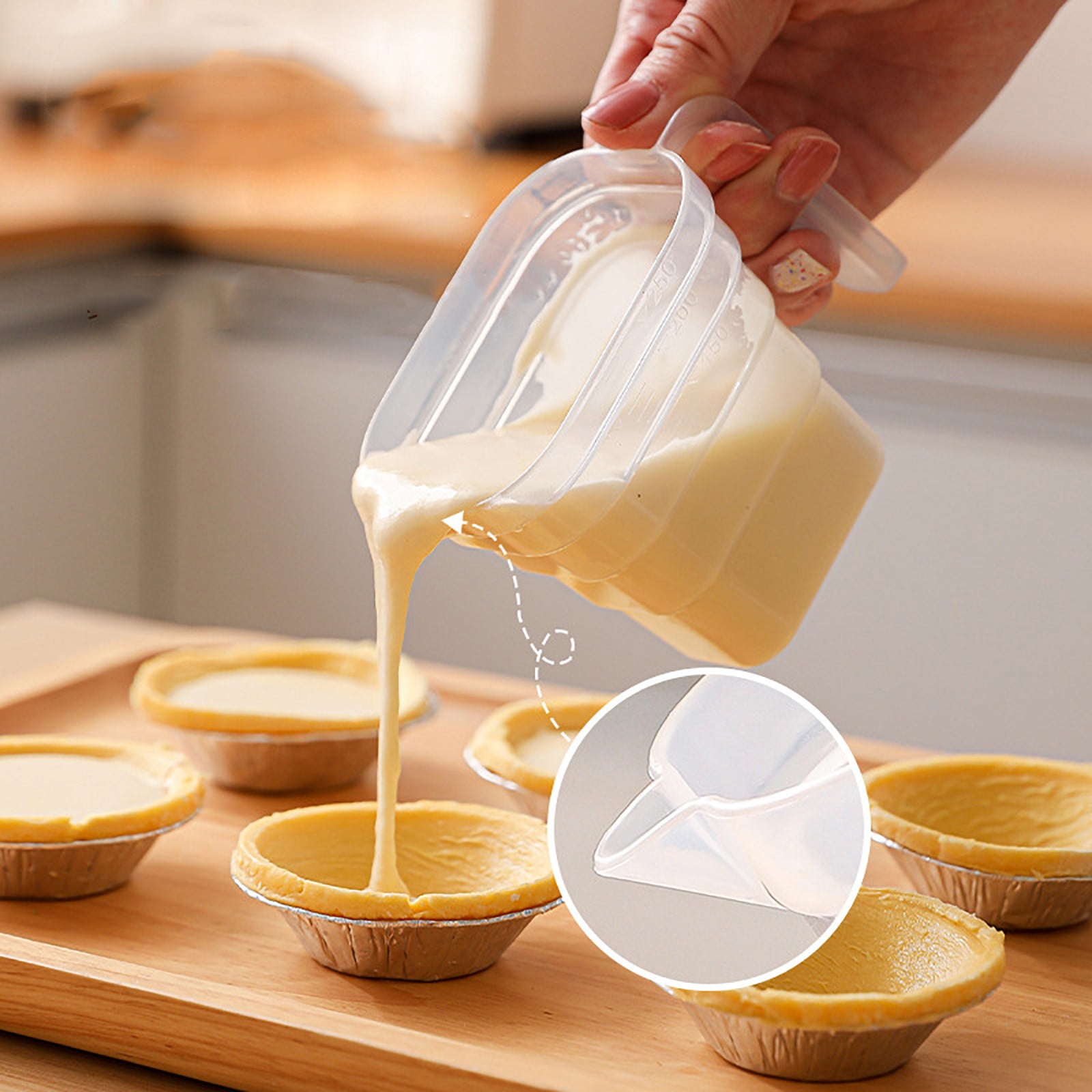 Food Grade Measuring Cup, Transparent Graduated Plastic with Handle and ...