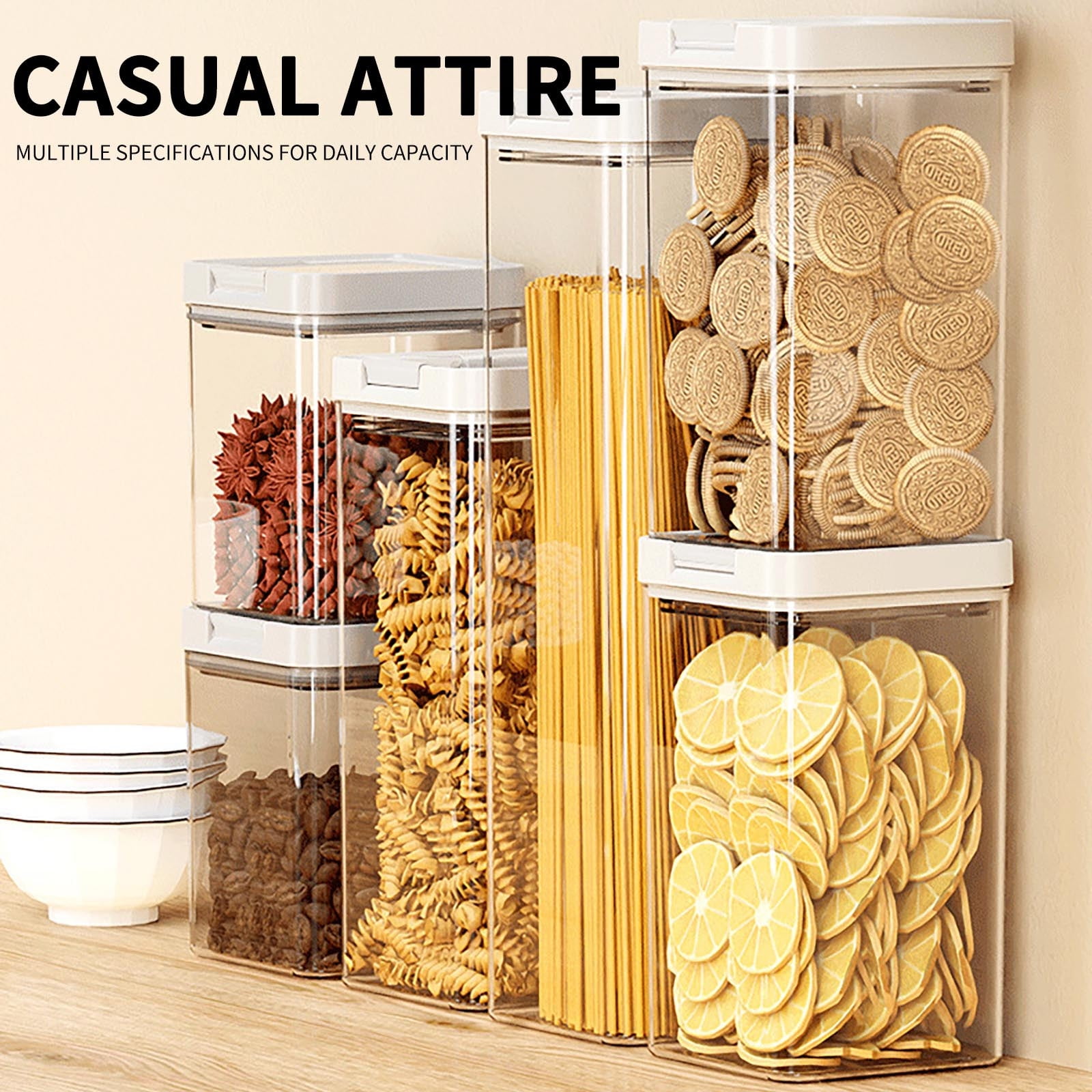 TistGsts Food Grade Plastic Cans, Storage Containers, Transparent, for ...